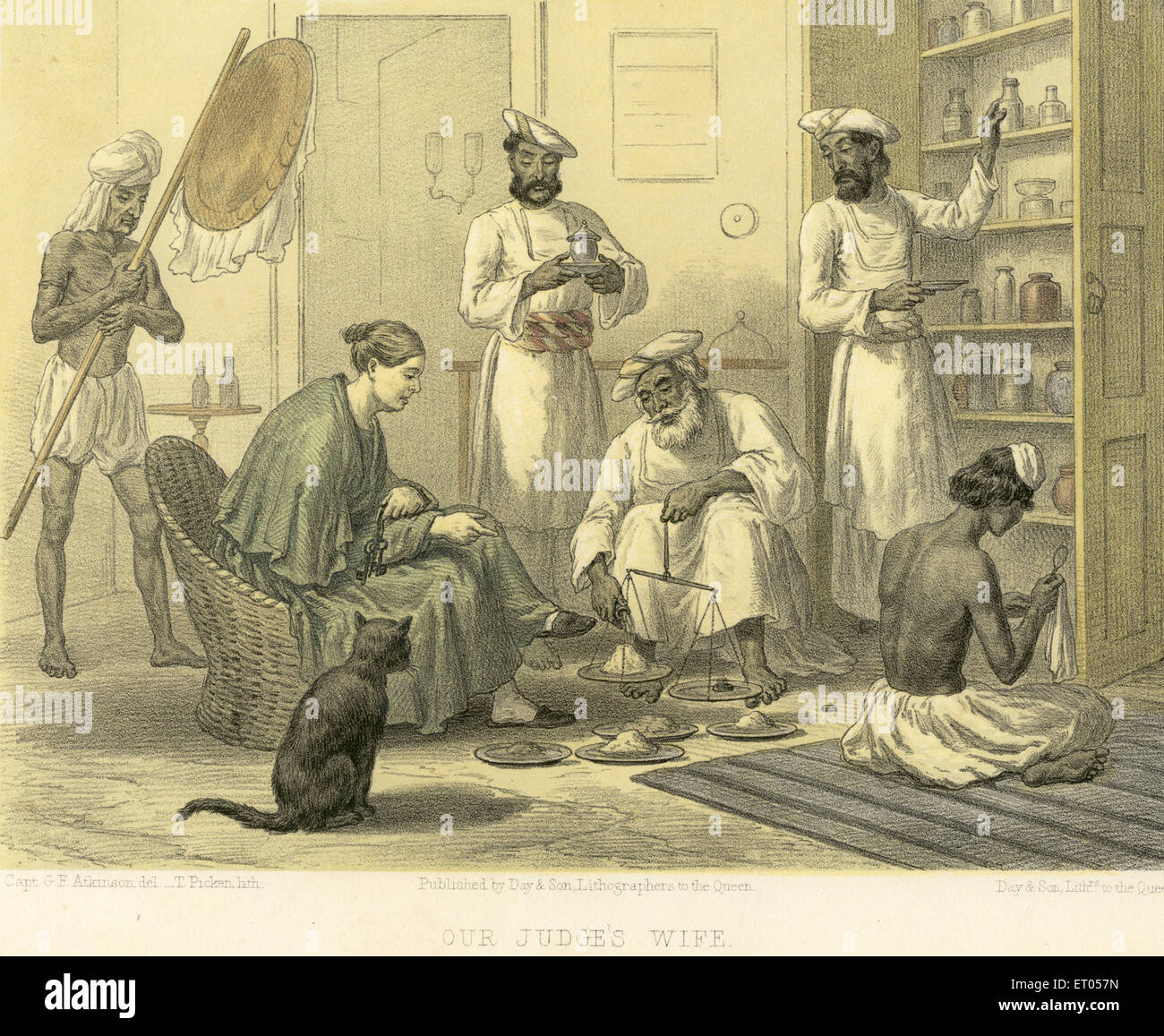 Indian woman working colonial painting hi-res stock photography and ...