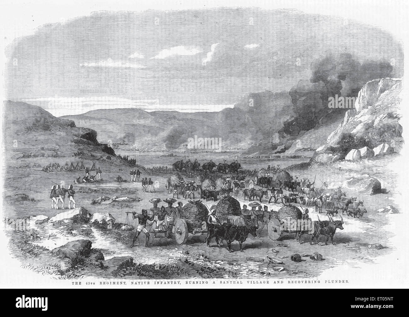 Military and mutiny ; the 45th regiment ; native infantry ; burning a ...