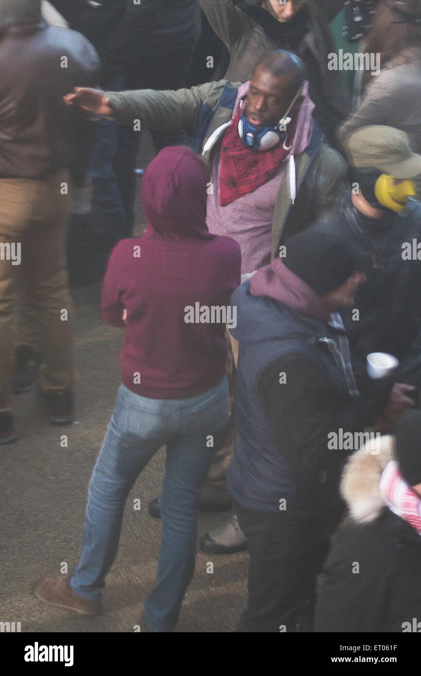 Riot scenes for the new upcoming movie 'Bastille Day' being filmed in ...