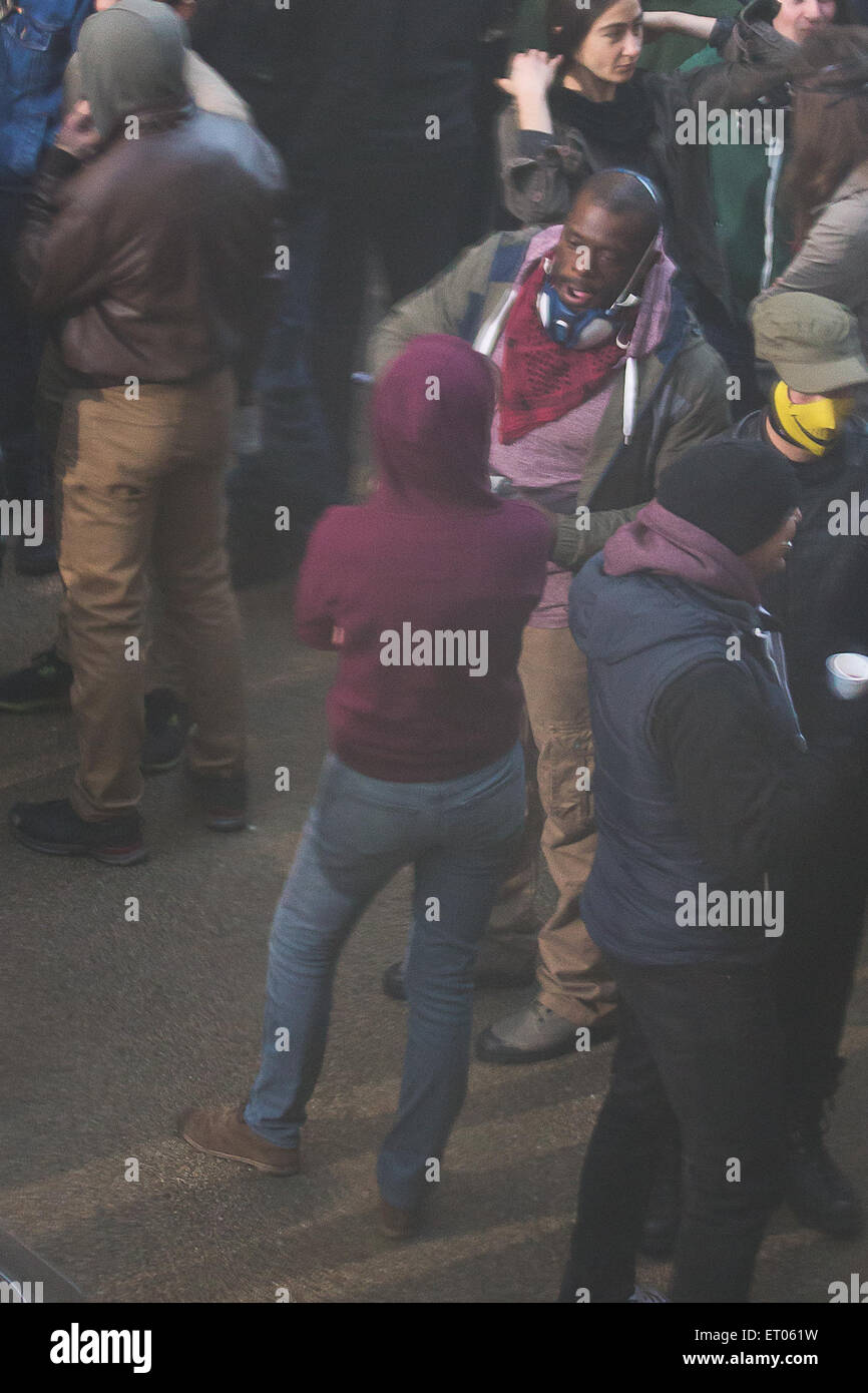 Riot scenes for the new upcoming movie 'Bastille Day' being filmed in ...