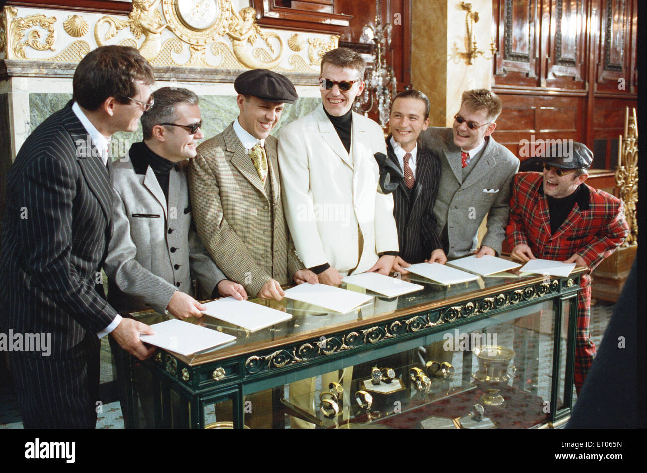 British ska group Madness pose at a photocall. 7th August 1992 Stock ...