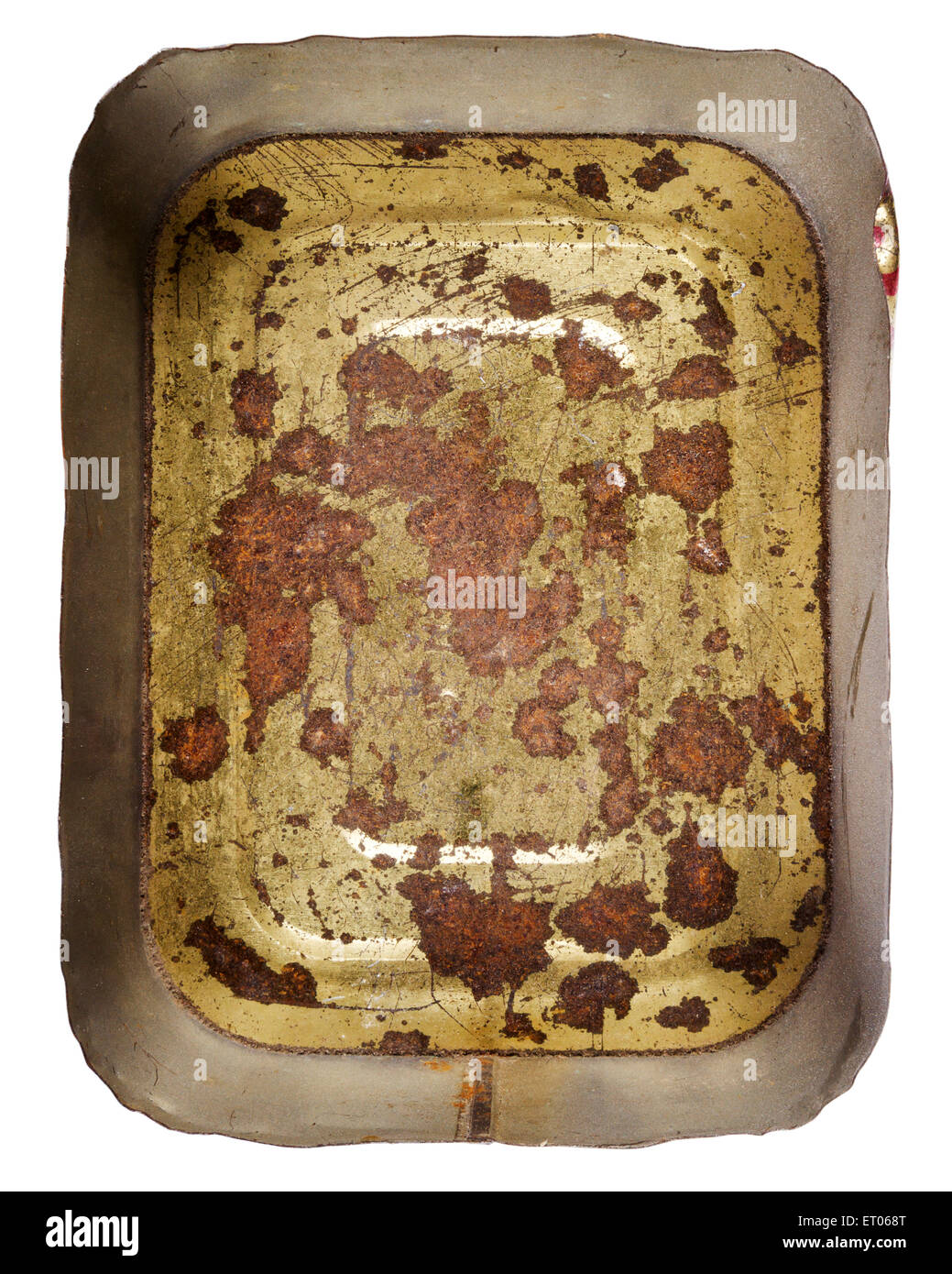 Rusty old metal tin can isolated on white Stock Photo - Alamy