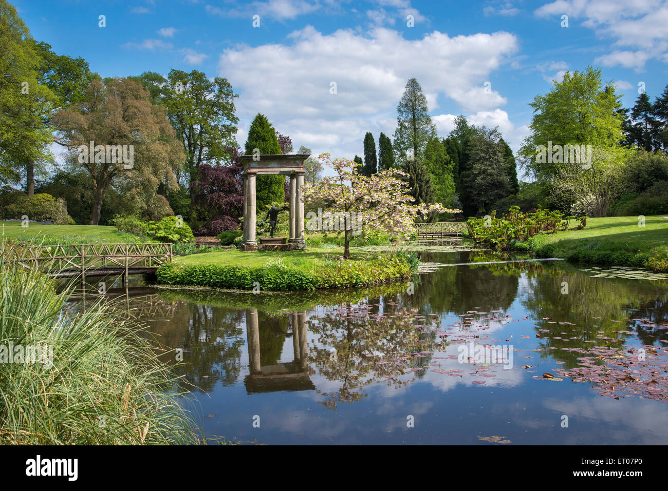 Romantic scene at Cholmondeley Castle gardens in Cheshire, England ...
