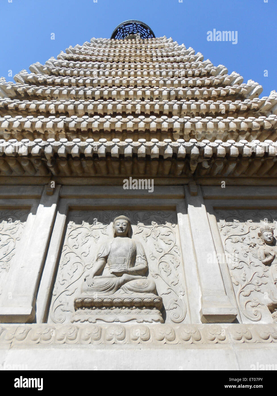Tower pagoda. Temple "Azure Clouds" outside Beijing. China Stock Photo ...