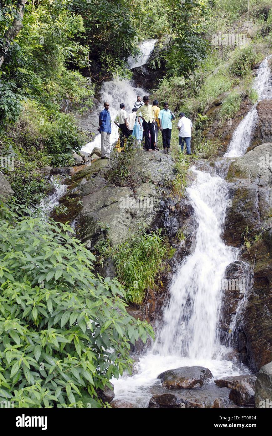 A waterfall during monsoon near Coonoor ; Nilgiris ; Tamil Nadu ; India ...