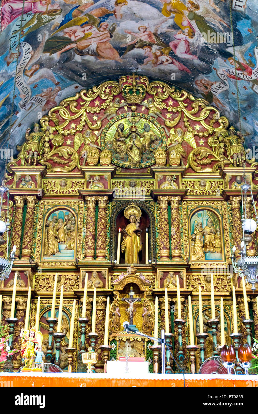 Altar ; St. Anthony's church built in 18th century ; Ollur ; Kerala ...