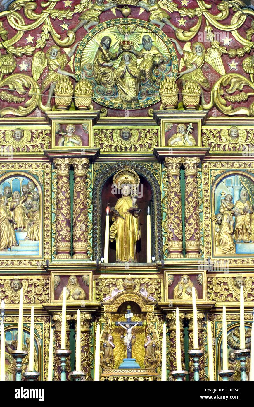 Altar ; St. Anthony's church built in 18th century ; Ollur ; Kerala ...