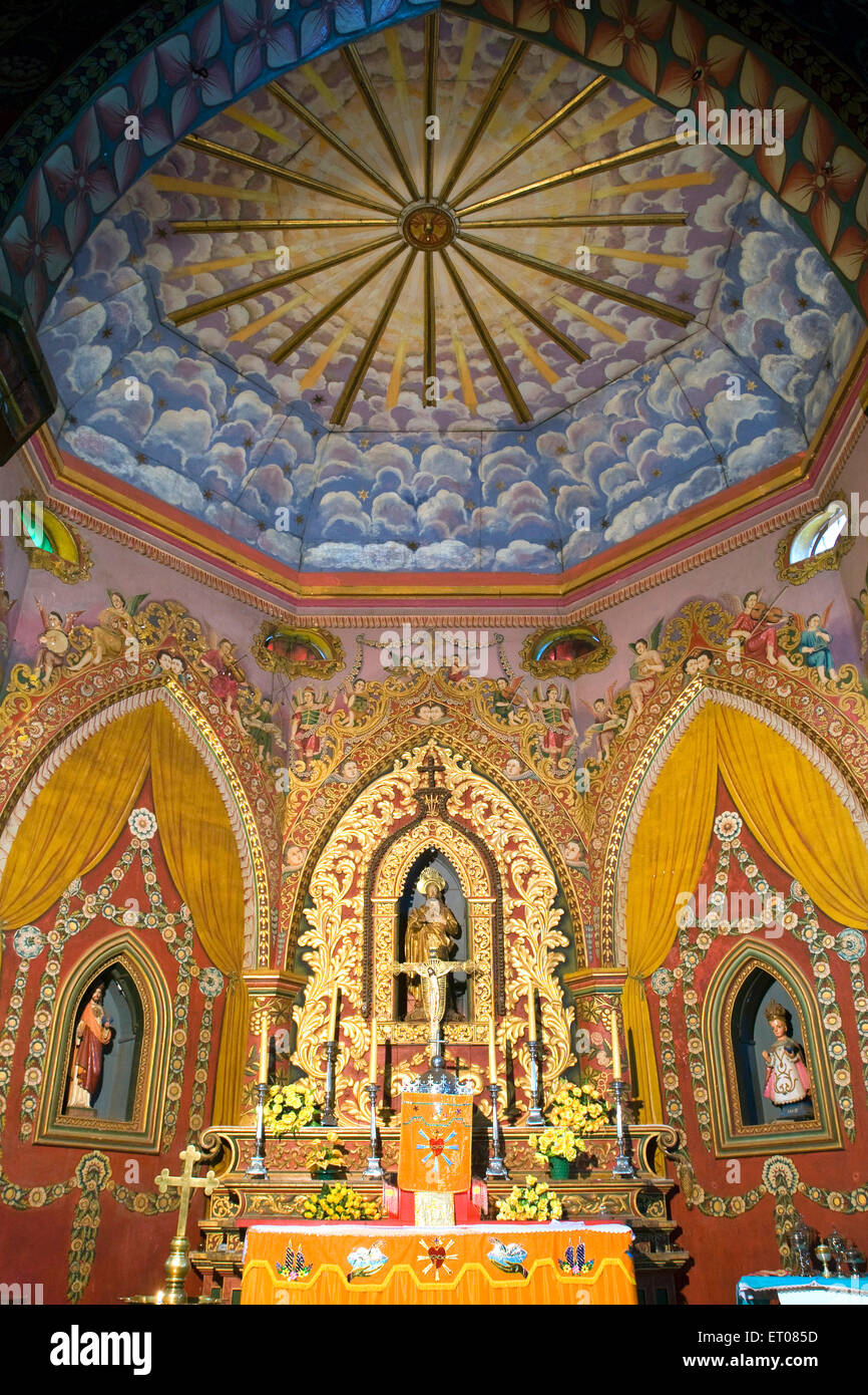 Altar ; St. Anthony's church built in 18th century ; Ollur ; Kerala ...