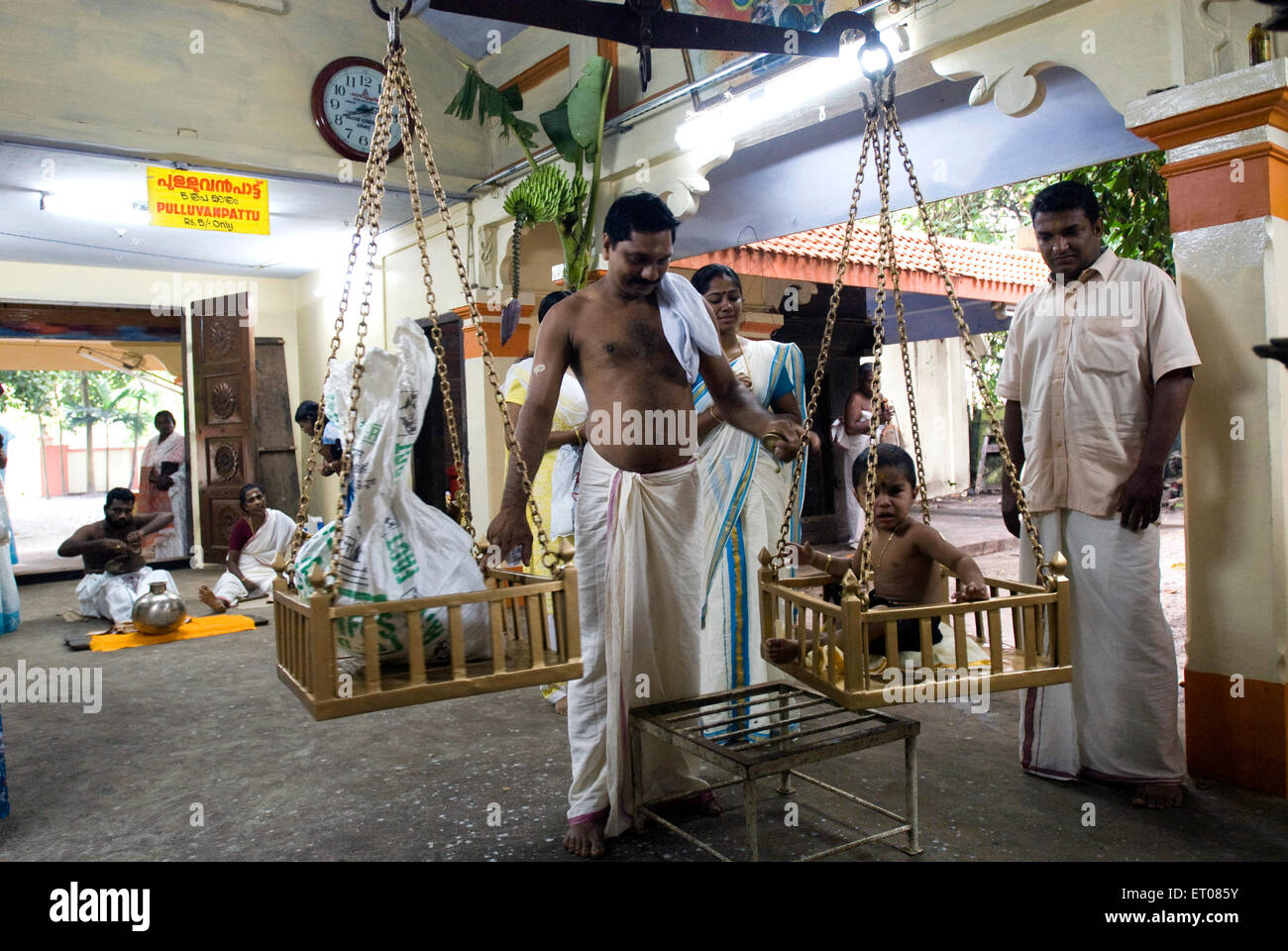 Thulabharam offering at Sri Nagaraja temple in Mannarsala ; Kerala ...