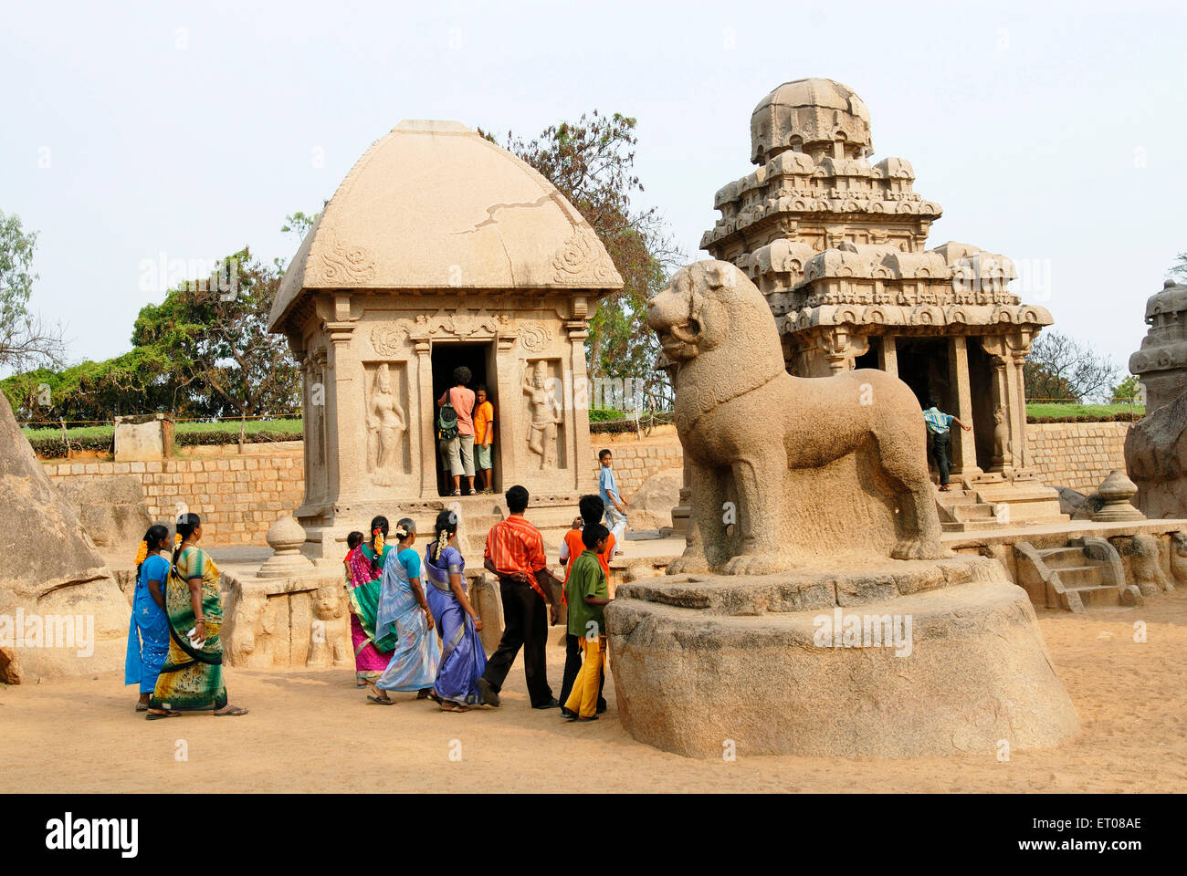Five Rathas Pancha Rathas temple created in 7th century ; Mahabalipuram ...