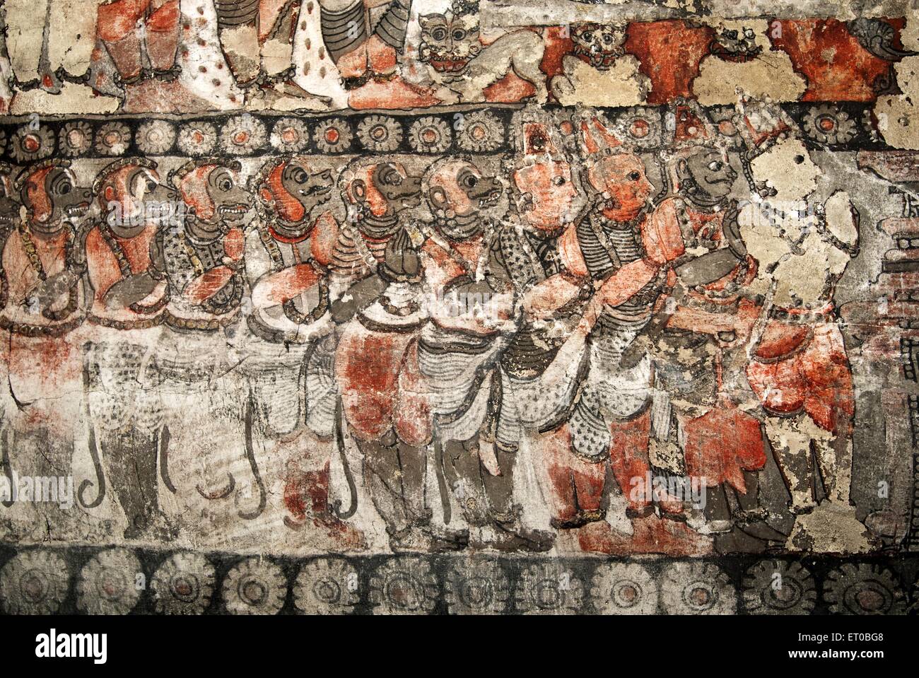 Ramayana and Mahabharata fresco mural on ceiling, Chennaraya Perumal ...