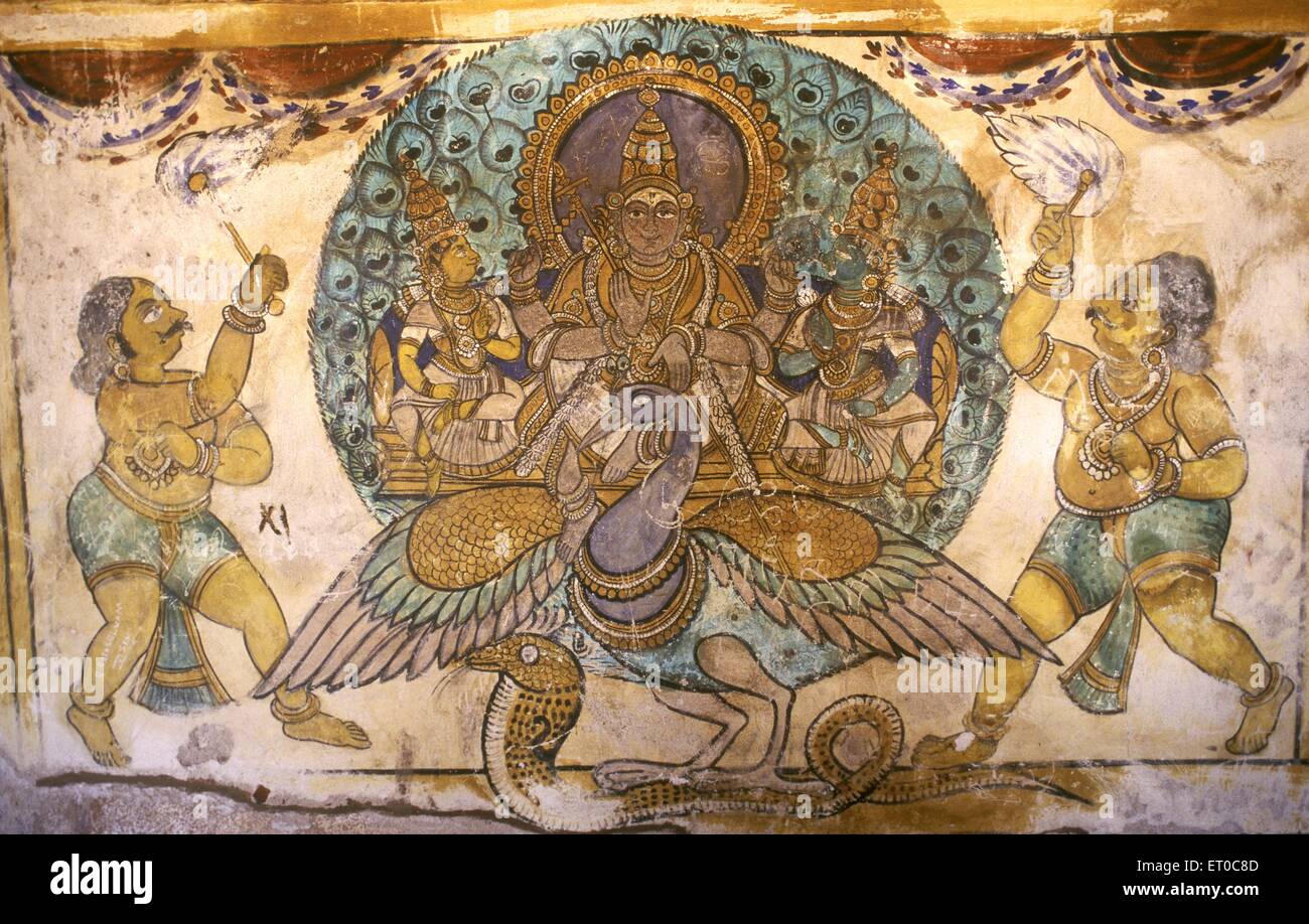 Lord Subrahmanya with Valli and Devasena on peacock eighteenth century ...