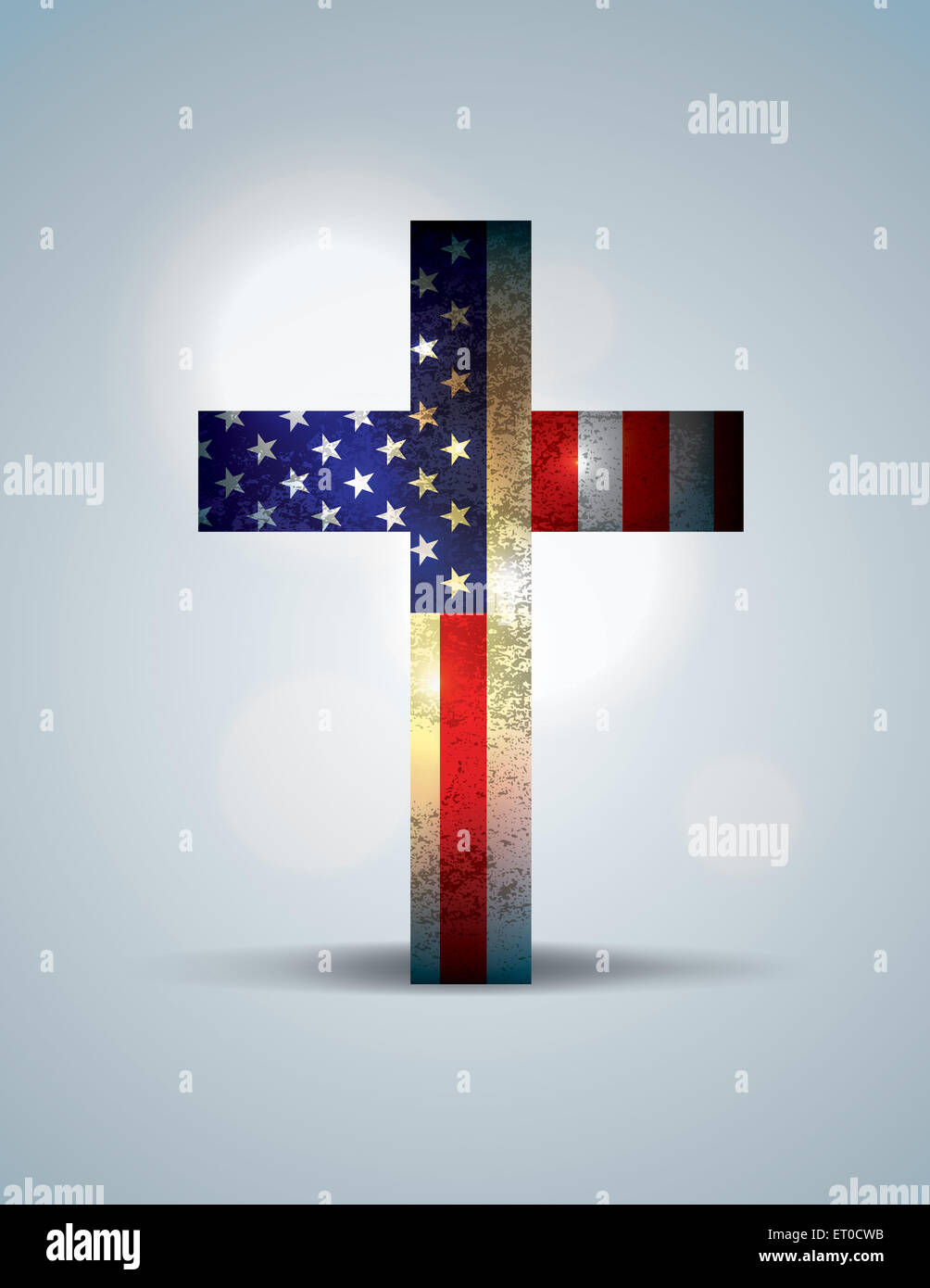 A Christian cross comprised of the American Flag. Religious patriotic ...