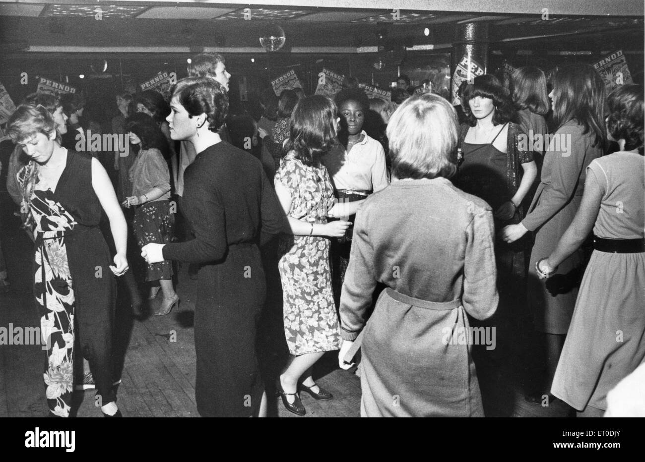 A crowded dance floor at Cagneys Night Club in Liverpool. Circa ...