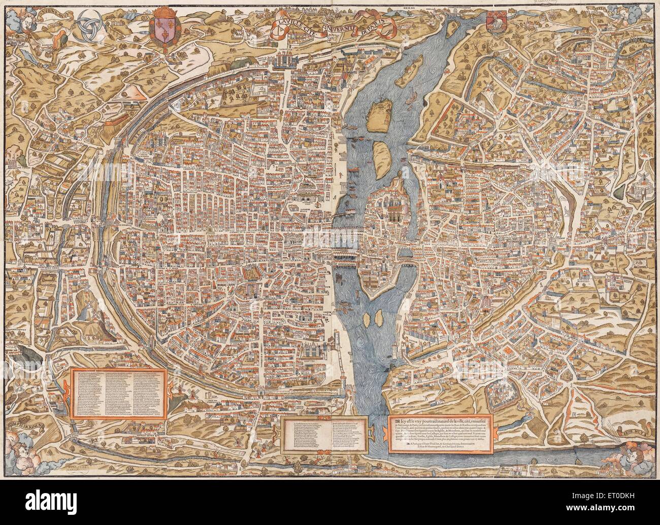 Antique Map Of Paris High Resolution Stock Photography and Images - Alamy