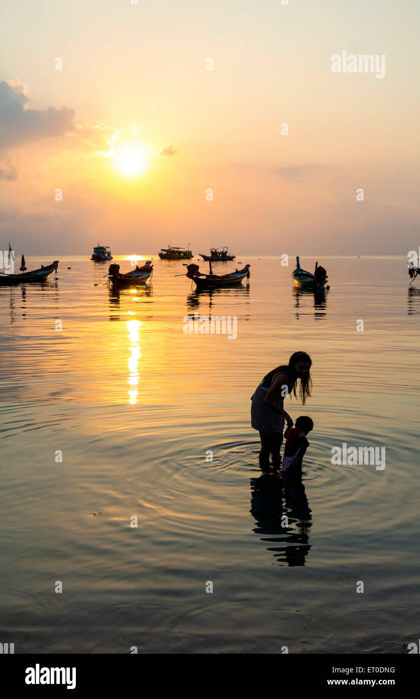 Mother and son Ko Tao Thailand Stock Photo - Alamy