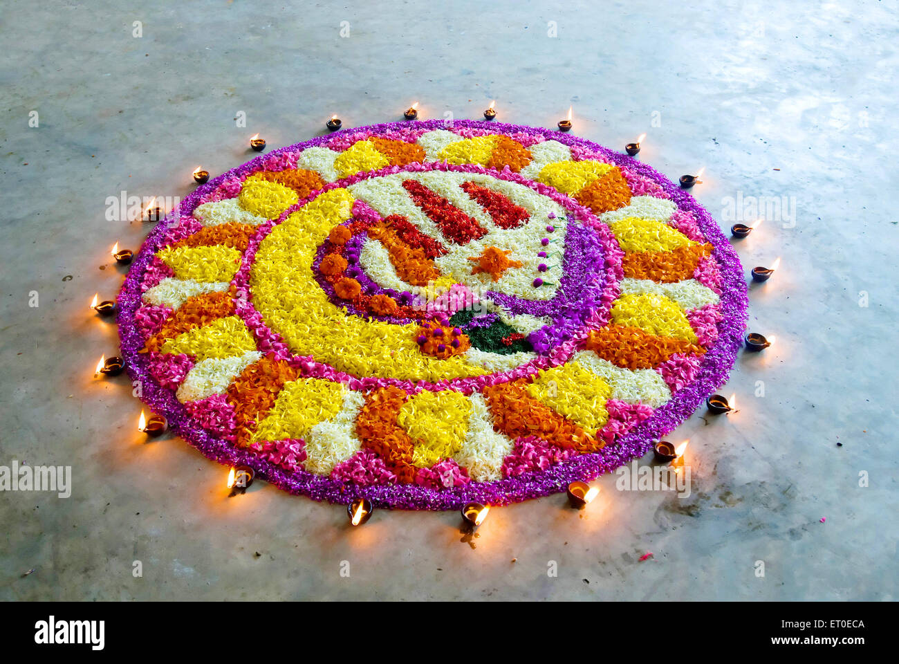 Flower decoration for onam festival ; Kerala ; India Stock Photo - Alamy