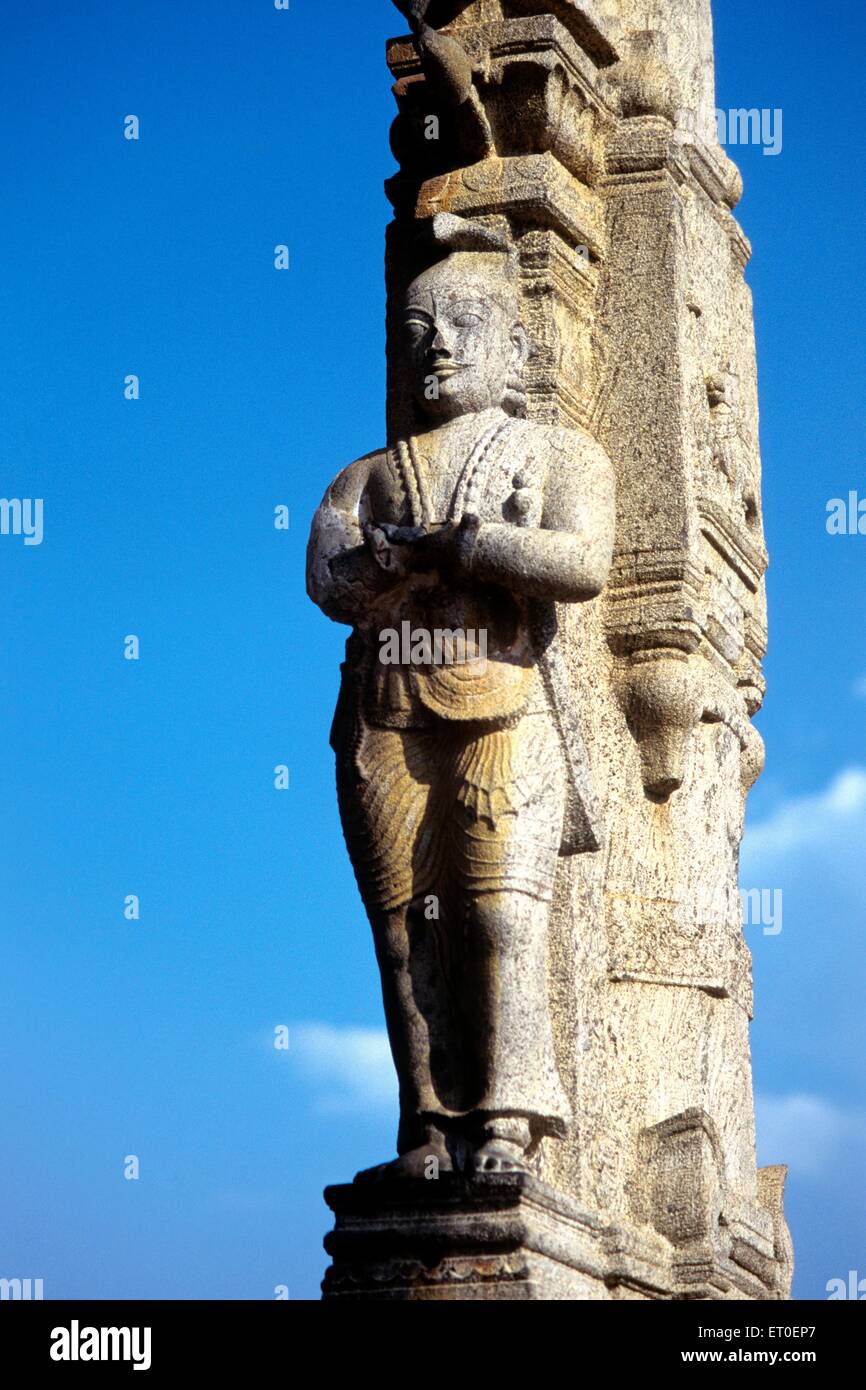 Sculpture of prince nayak in a pillar at brihadishwara temple ...