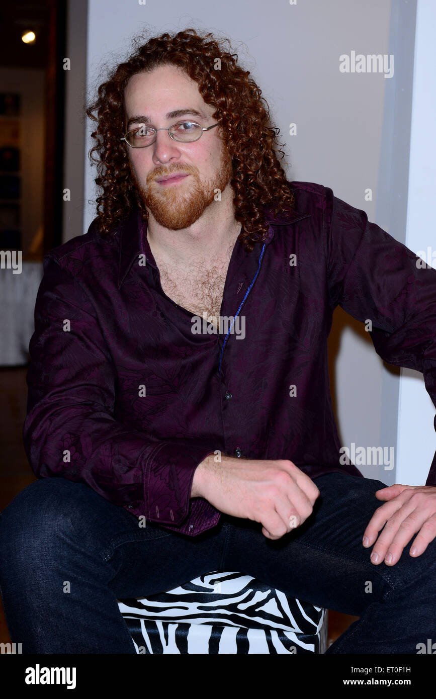 Blake Emory pictured with his works during his highly anticipated ...