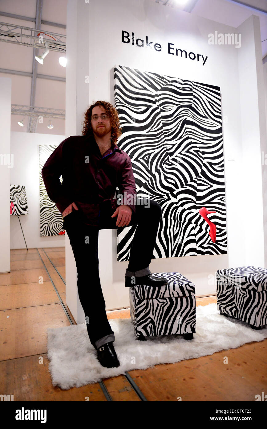 Blake Emory pictured with his works during his highly anticipated ...