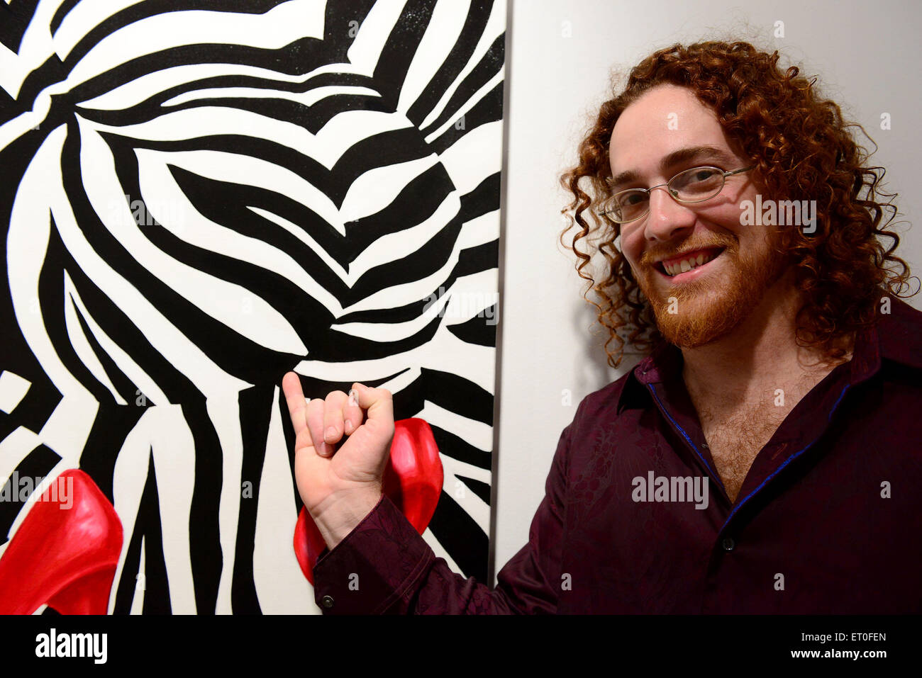 Blake Emory pictured with his works during his highly anticipated ...