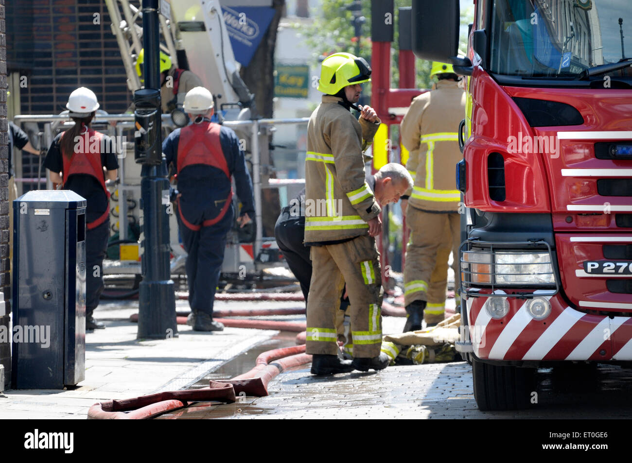 Maidstone, Kent, England, UK. Fire in the town centre destroys a shop ...