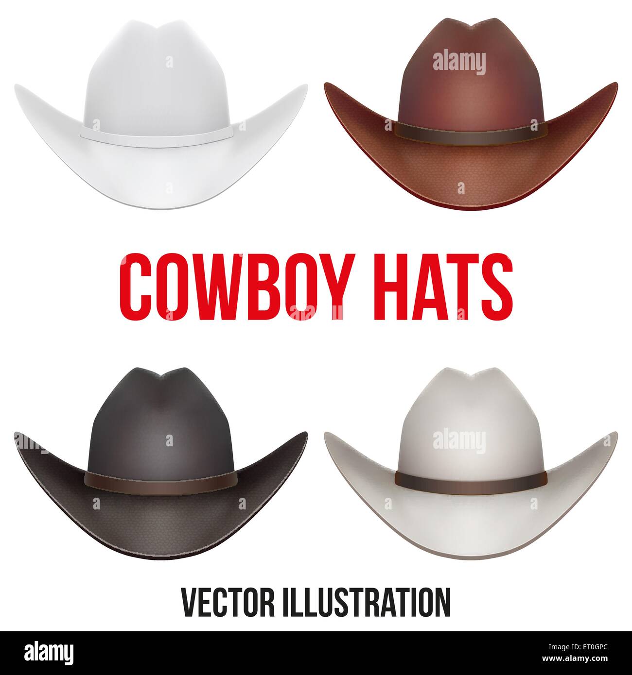 Set of cowboy hats. Vector Illustration Isolated on white background ...