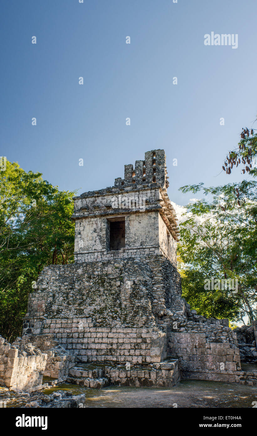 Temple at Estructura V, Maya ruins at Hochob archaeological site, near ...
