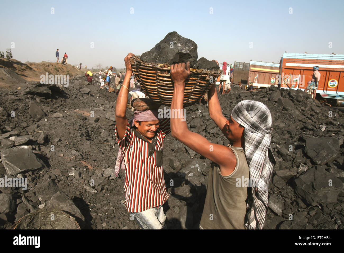 men working coal mine, Jamshedpur, Jharkhand, India, Indian life Stock ...