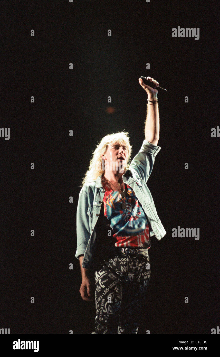 Joe Elliott of Def Leppard performing live at the NEC Birmingham. 29th ...