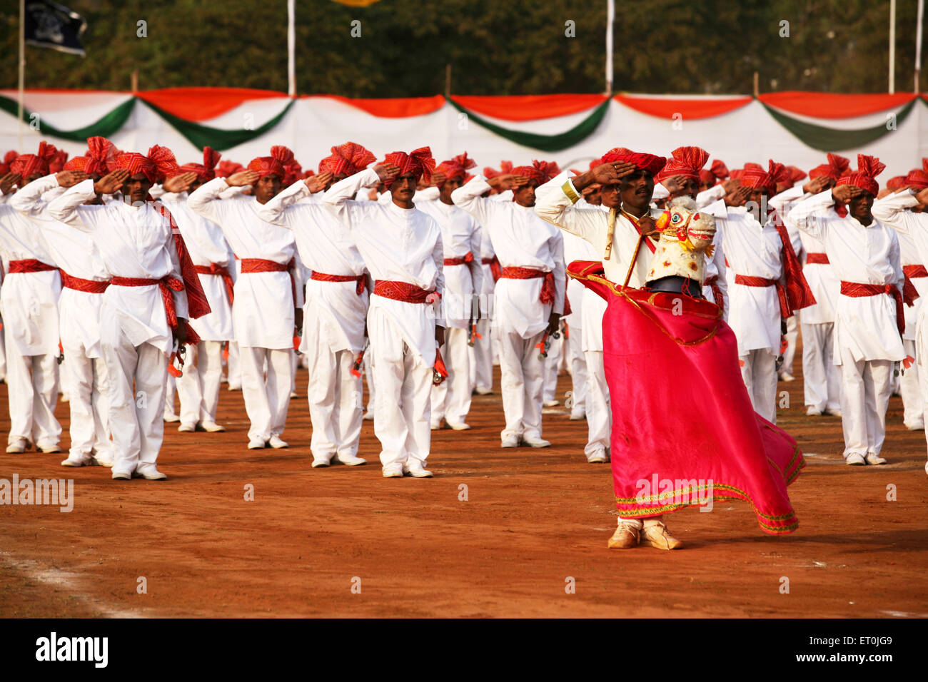 Police men traditional attire saluting performance Lejhim on 1 May ...