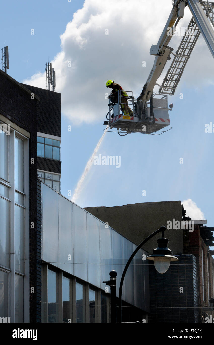 Maidstone, Kent, England, UK. Fire in the town centre destroys a shop ...