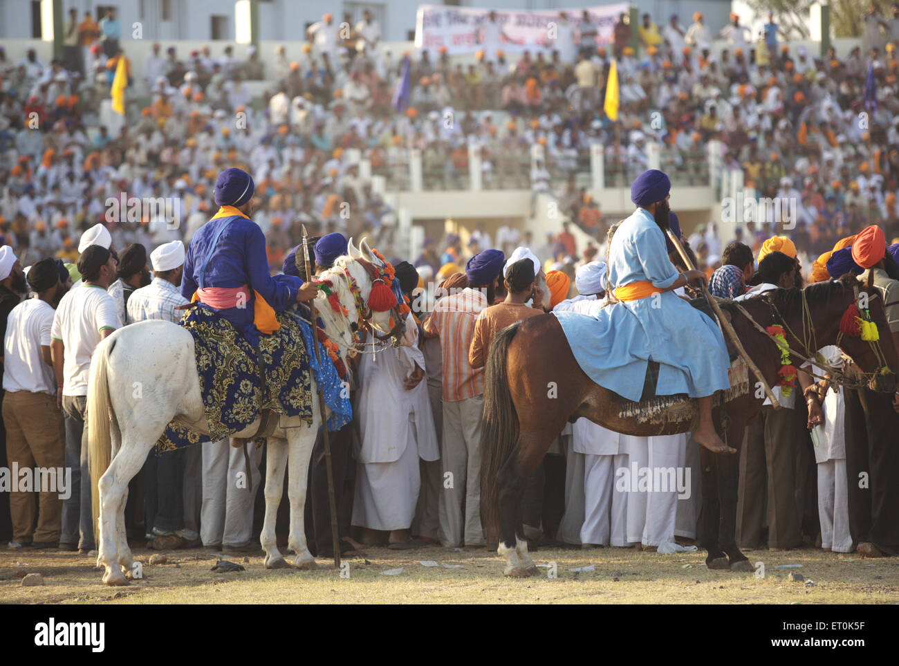 People watching stunts Nihangs Sikh warrior ; Consecration perpetual ...