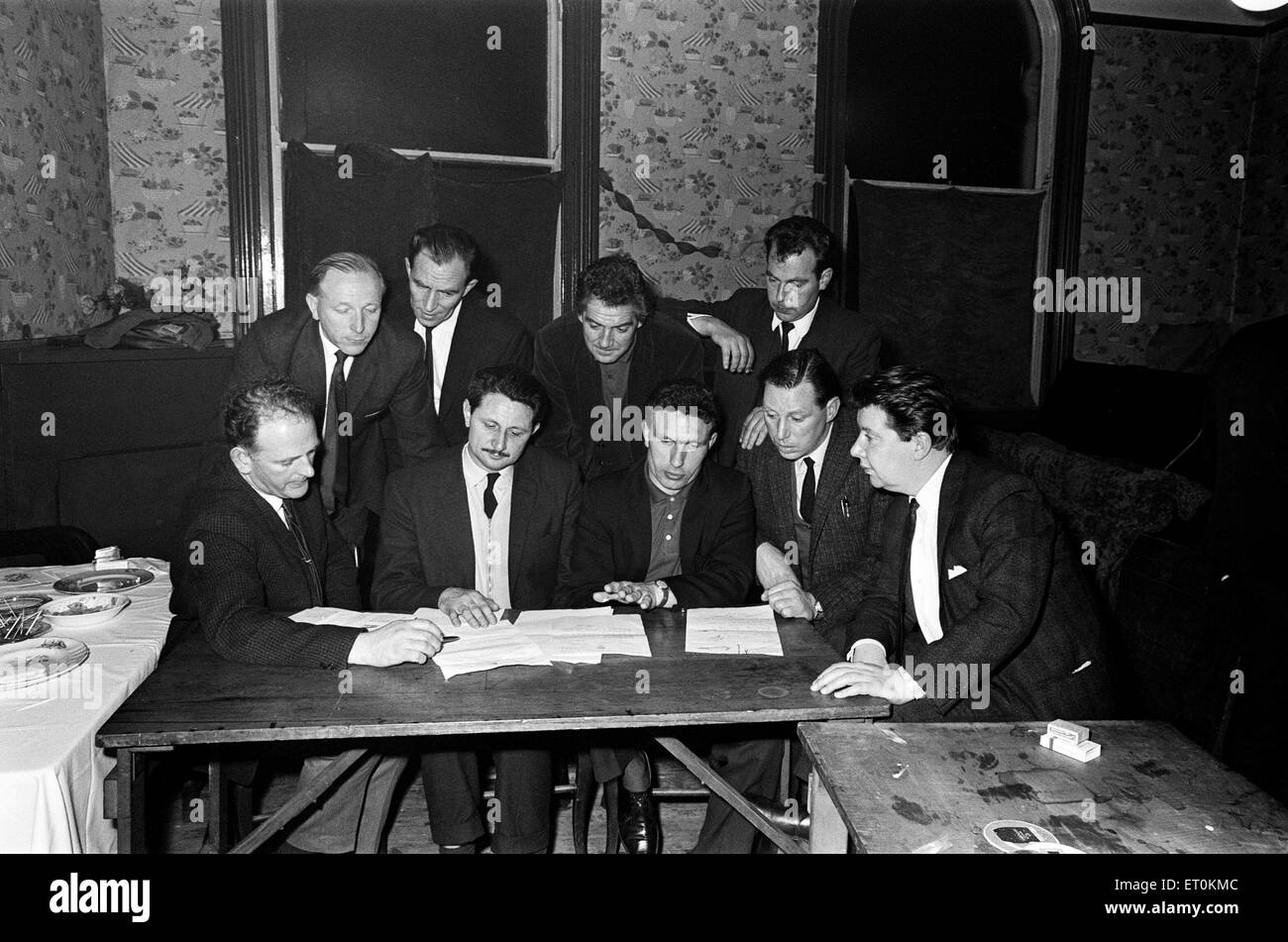 A meeting takes place at Highgate United F.C. 27th February 1967 Stock ...