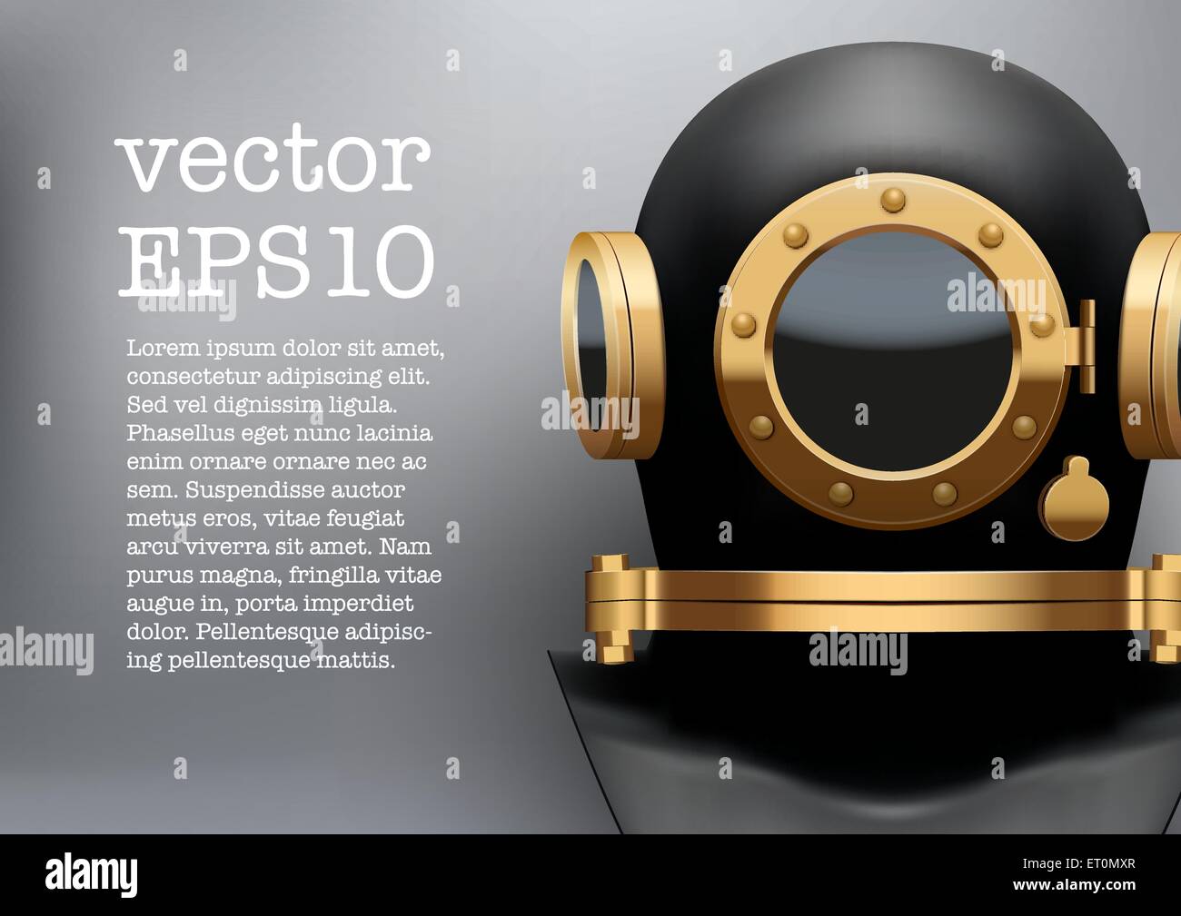 Background of Underwater diving suit helmet. Vector Illustration Stock ...