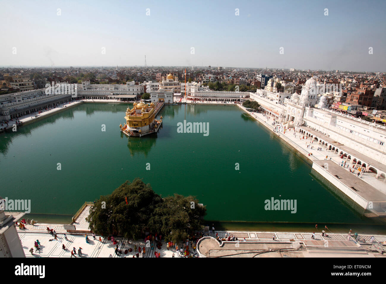 Aerial view of Harmandir Sahib or Darbar Sahib or Golden temple in ...