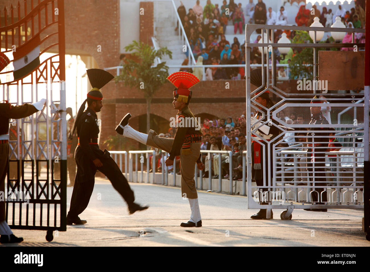 Indian border security force soldier and Pakistani counterpart doing ...