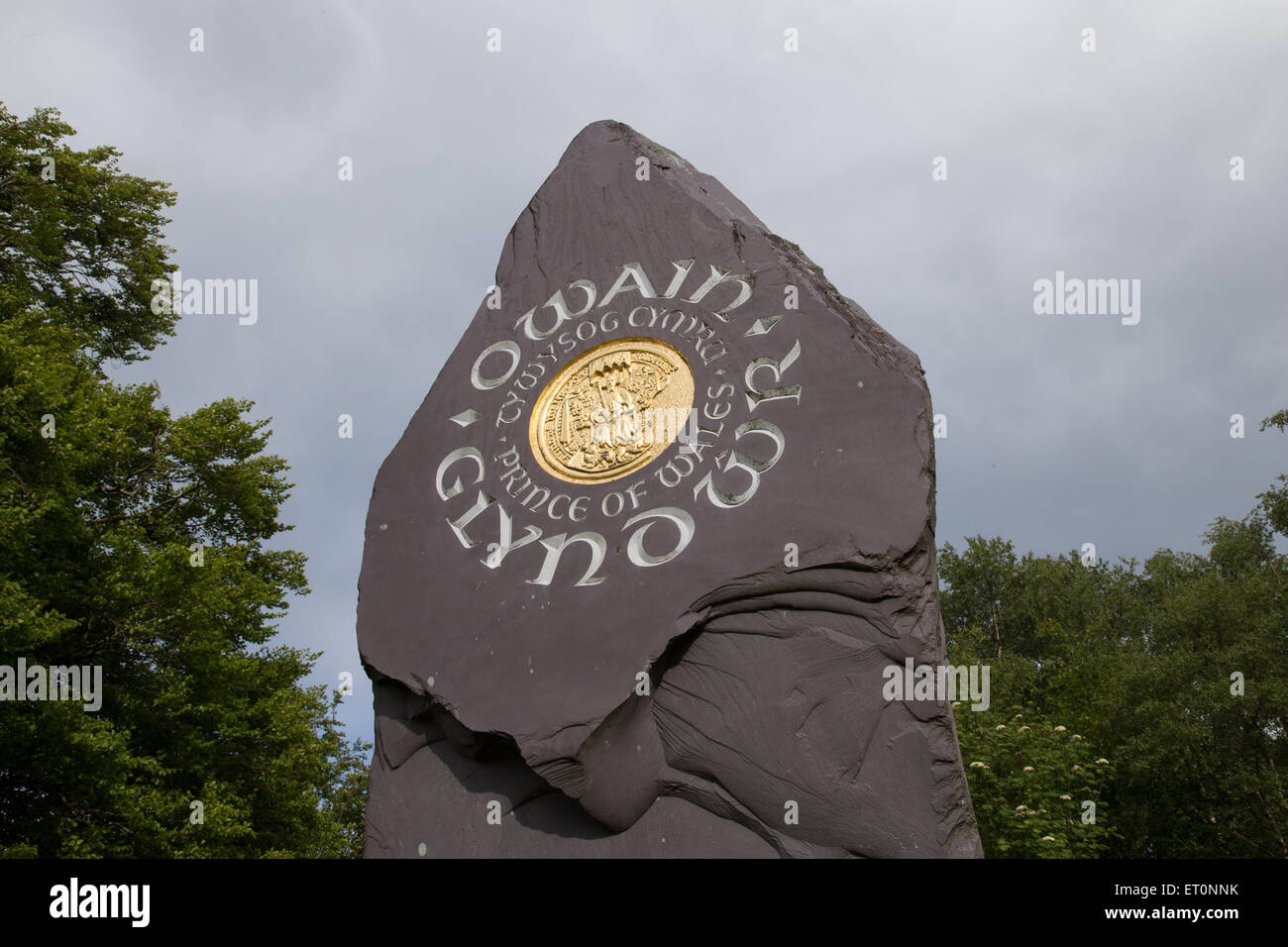Owain Glyndŵr memorial near Y Plas, Machynlleth Stock Photo - Alamy