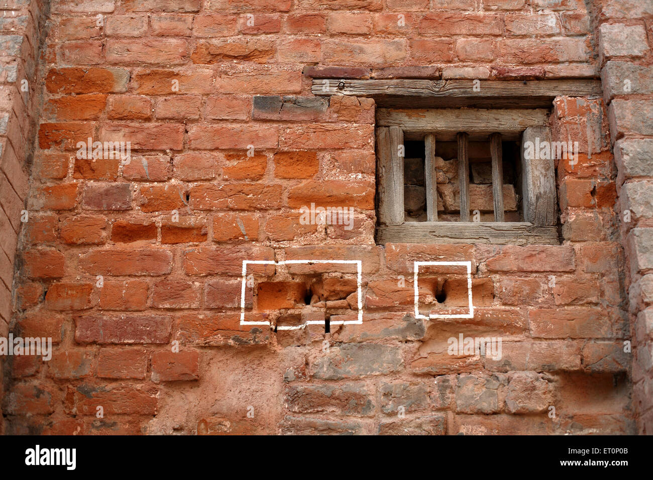 Bullet marks visible on preserved wall at Jalianwala Bagh ; Amritsar ...