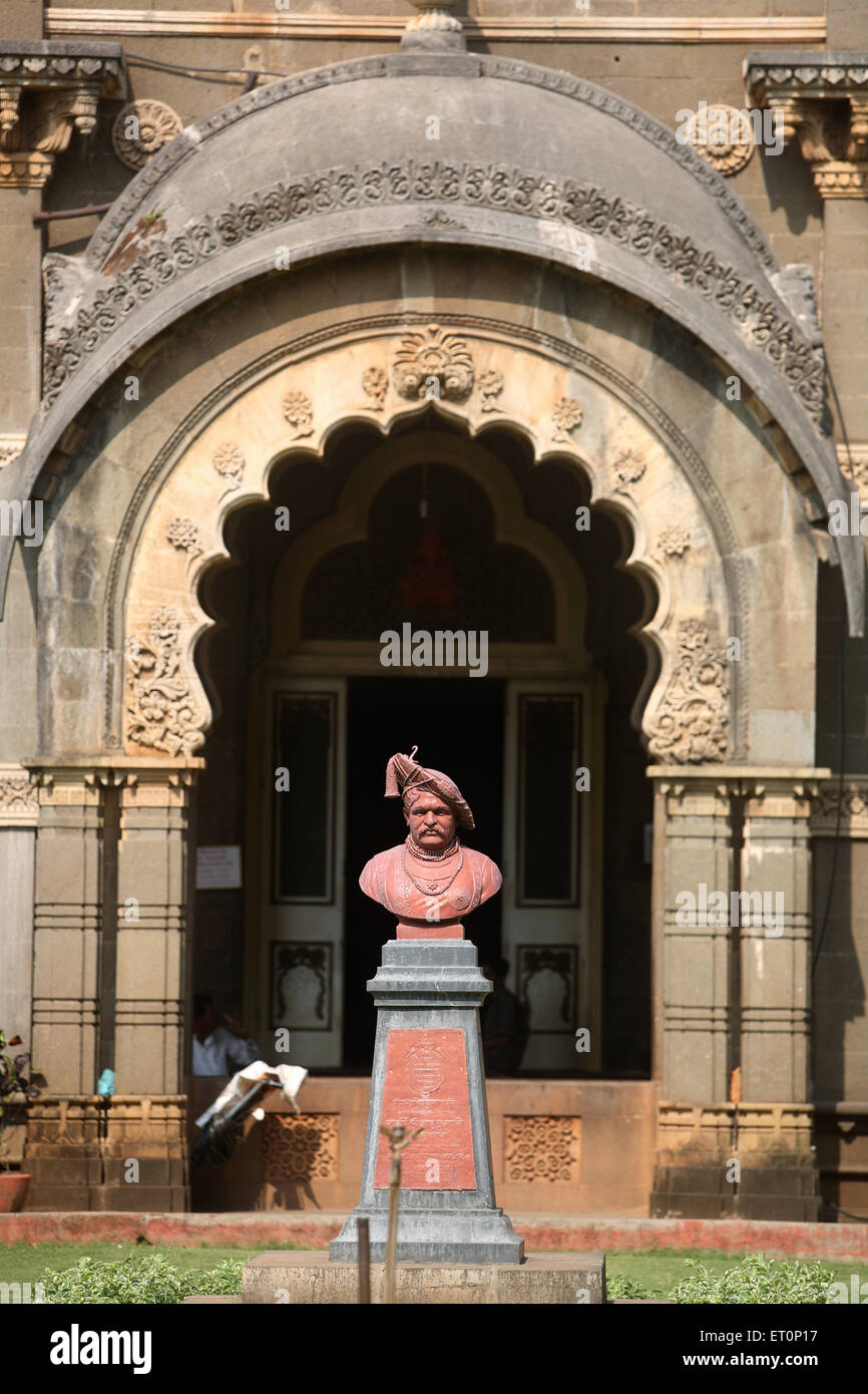 Statue of Shahu Maharaj at royal palace ; Kolhapur ; Maharashtra ...
