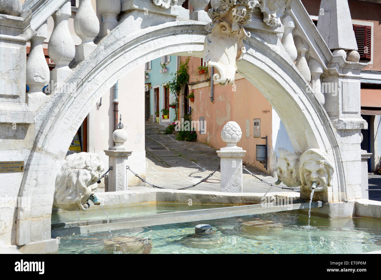 Koper Slovenia on Istrian Peninsula Preseren Square & narrow street ...