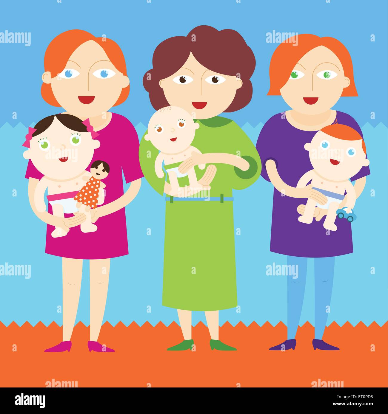 Happy baby and mother Stock Vector Images - Alamy