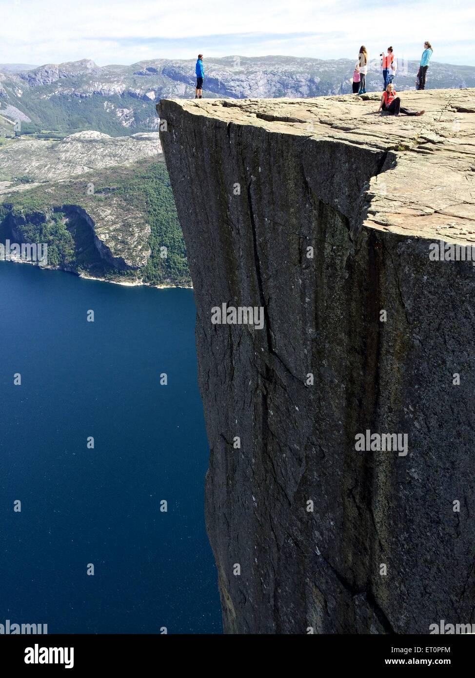 The cliff. And what an amazing view - Pulpit Rock, Norway Stock Photo ...