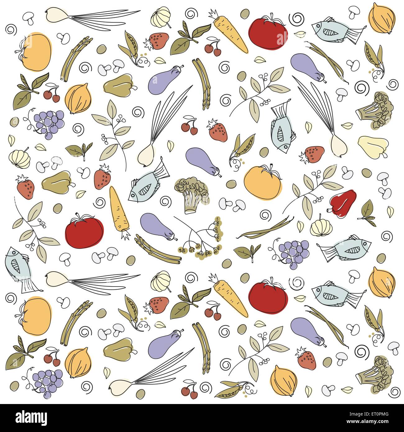 scattered vegetables background pattern Stock Vector Image & Art - Alamy