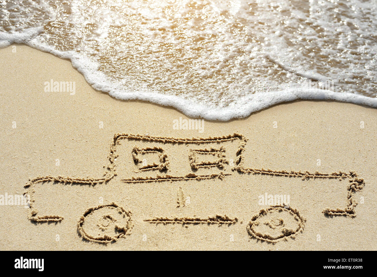 car on sand beach near sea Stock Photo - Alamy