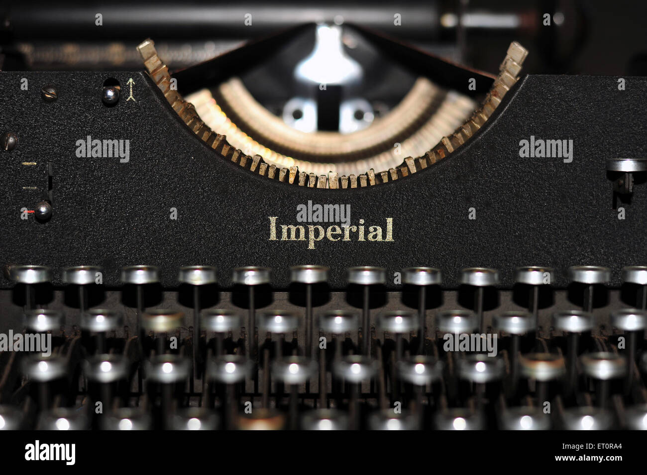 The keys of an Imperial typewriter kept at the M shed museum in Bristol ...