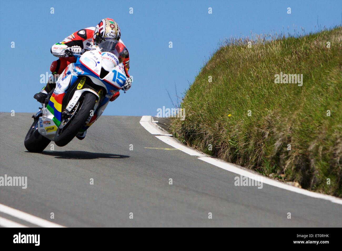 Douglas, Isle of Man. 10th June, 2015. Dan Kneen in action during the ...