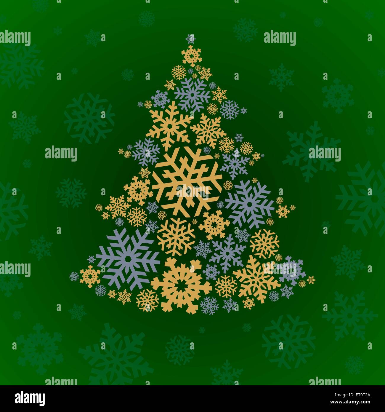 Christmas silver and gold snowflakes tree. RGB EPS 10 vector Stock ...