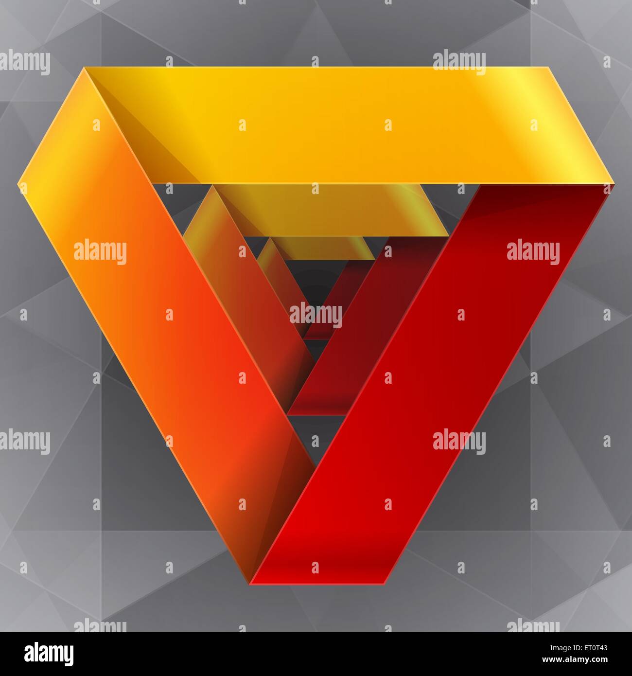 Moebius origami red and orange paper triangle. RGB EPS 10 vector Stock ...