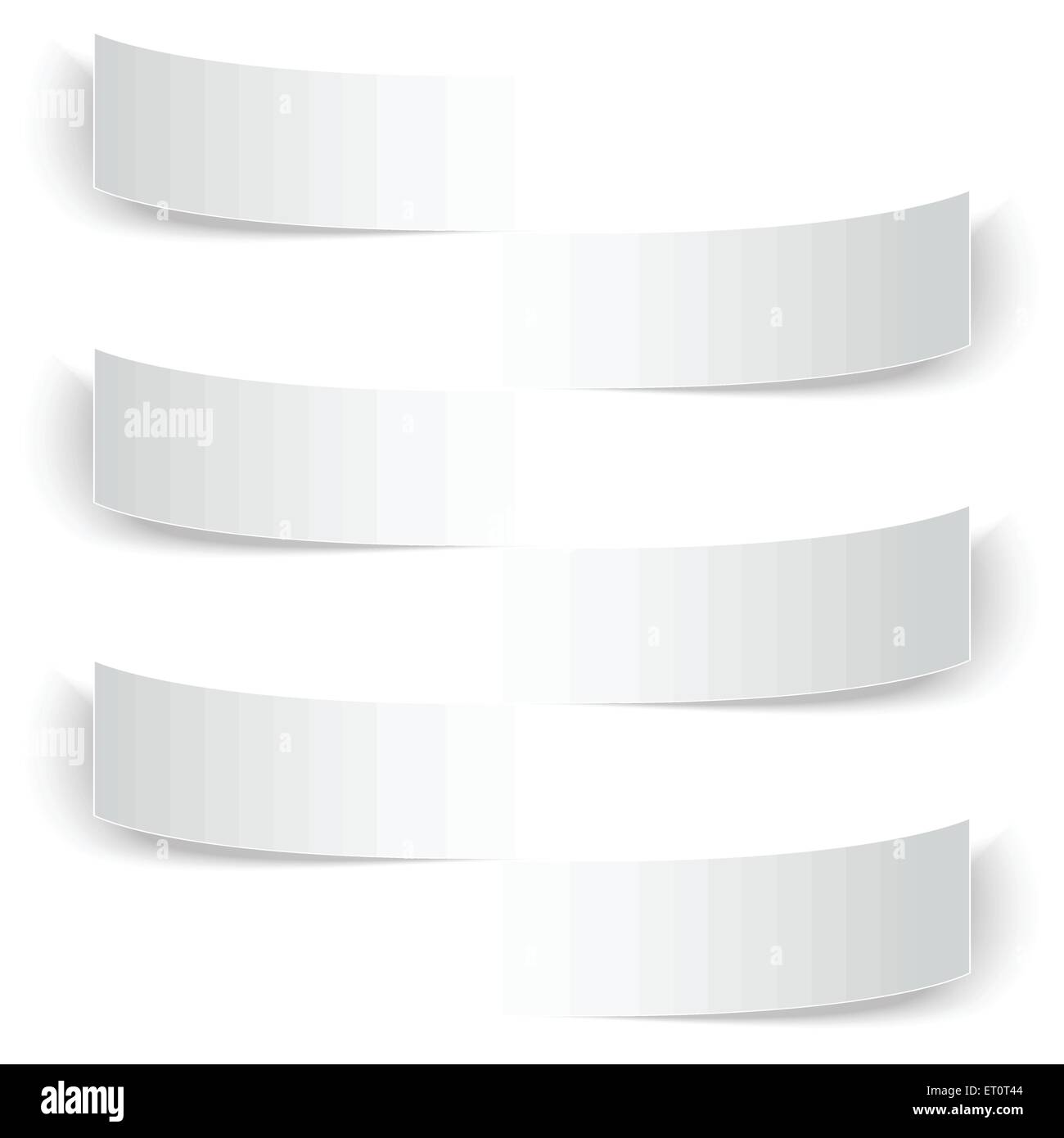 Blank paper stripe banners with shadows on white background. RGB EPS 10 ...